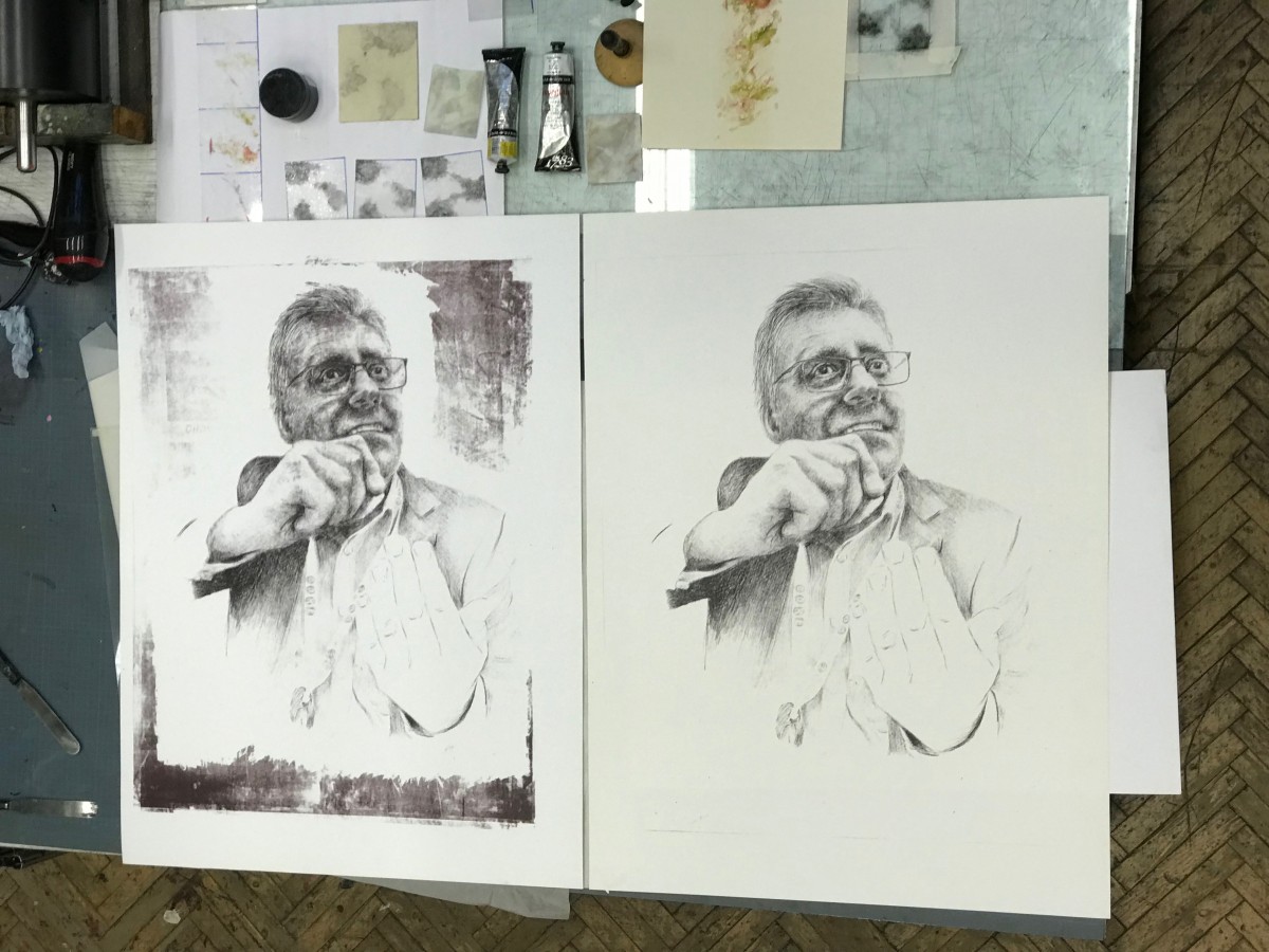 Adrian Packer Portrait, Sharing, Surprise – prints and research